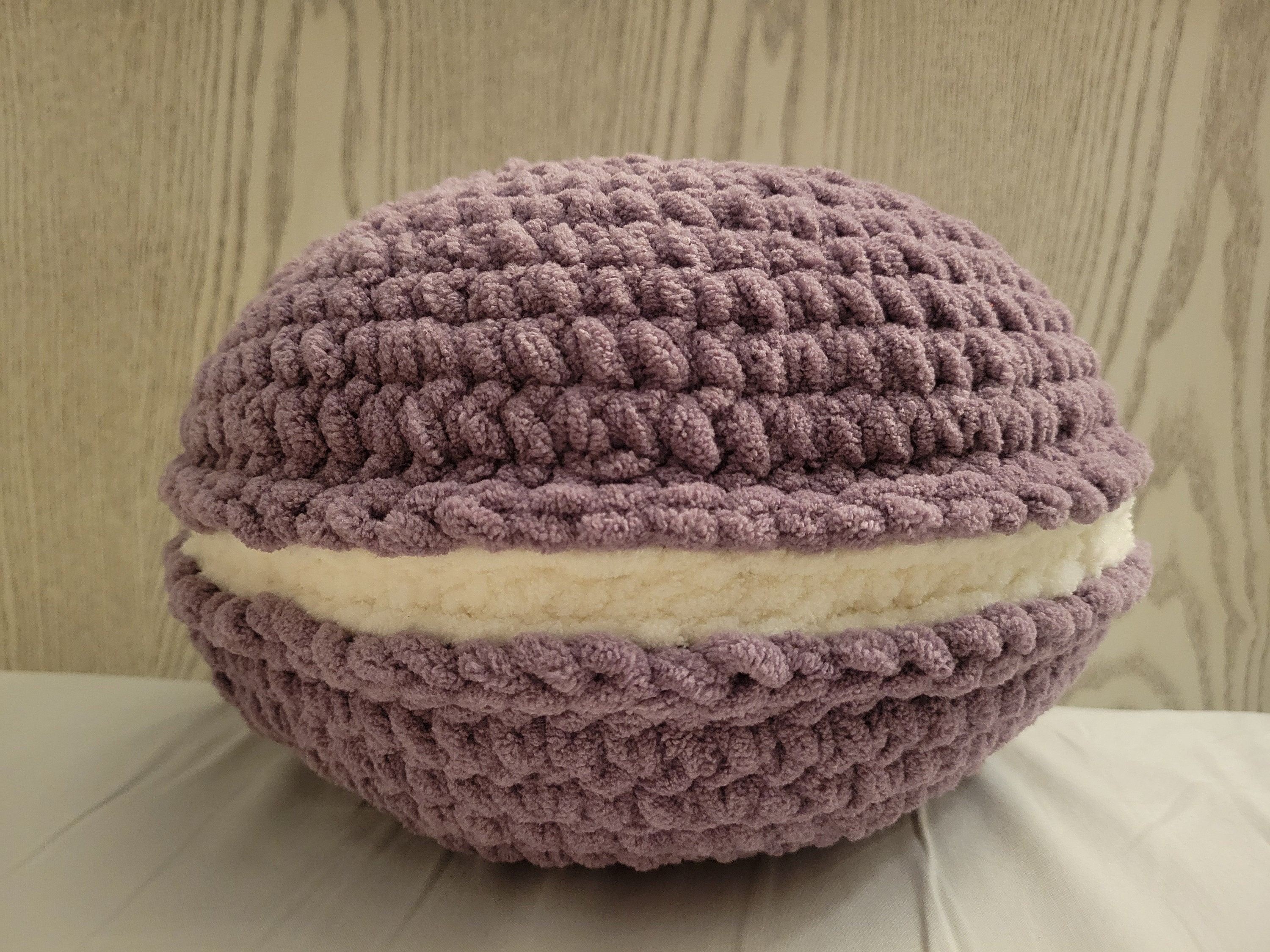 French Macaron Crochet Plush Pillow | Decorative Crochet - Etsy