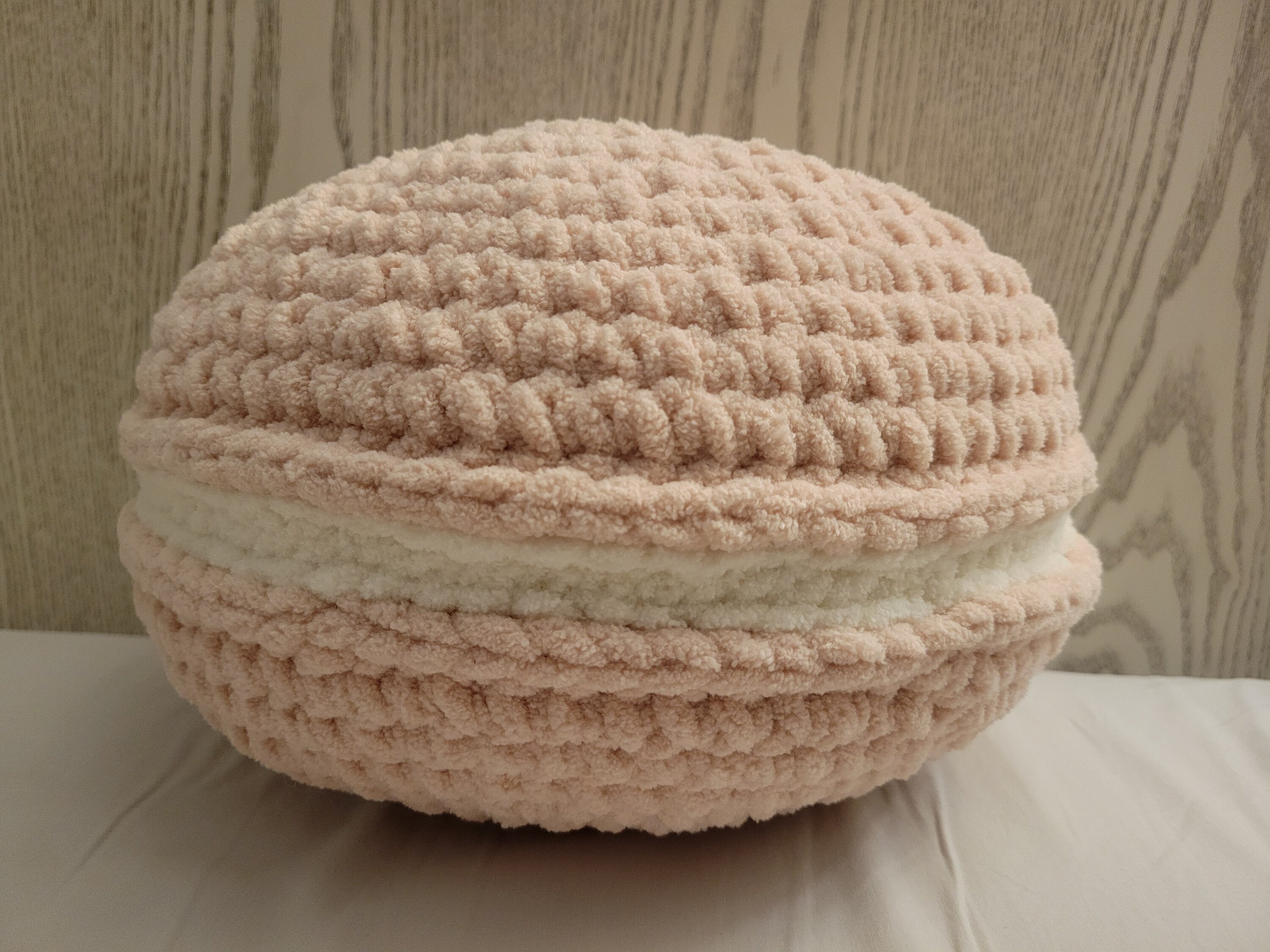 French Macaron Crochet Plush Pillow | Decorative Crochet - Etsy