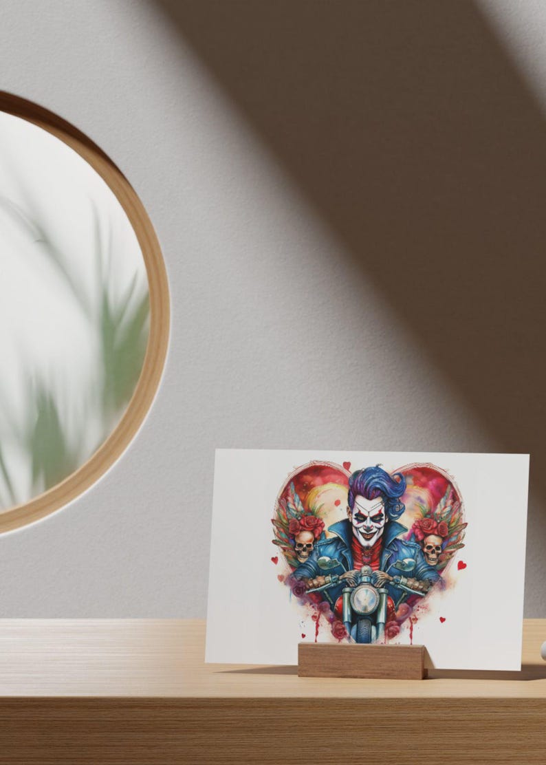Joker Inside a Heart Clipart, Archivo JPG, Arte Imprimible De Papel ...