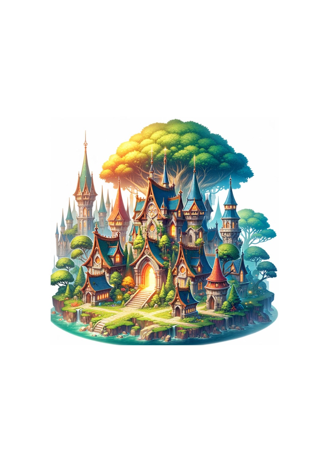 Imagen Prediseñada Mundo Mágico, Arte Imprimible De Papel, Descarga JPG ...