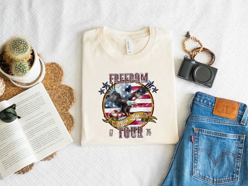 Retro 4th of July Png, Born Free Eagle Png, Freedom Tour 1776 Png ...