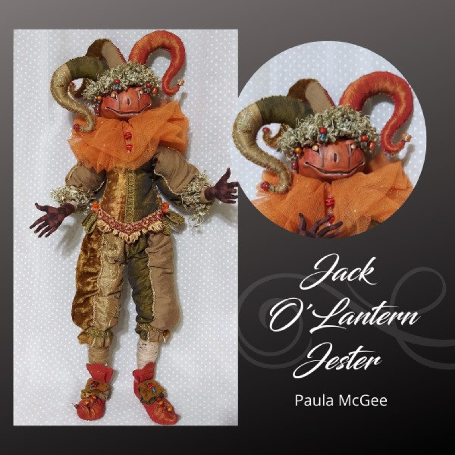 Halloween DIY Pumpkin Head Jester Online Class Workshop Jack | Etsy