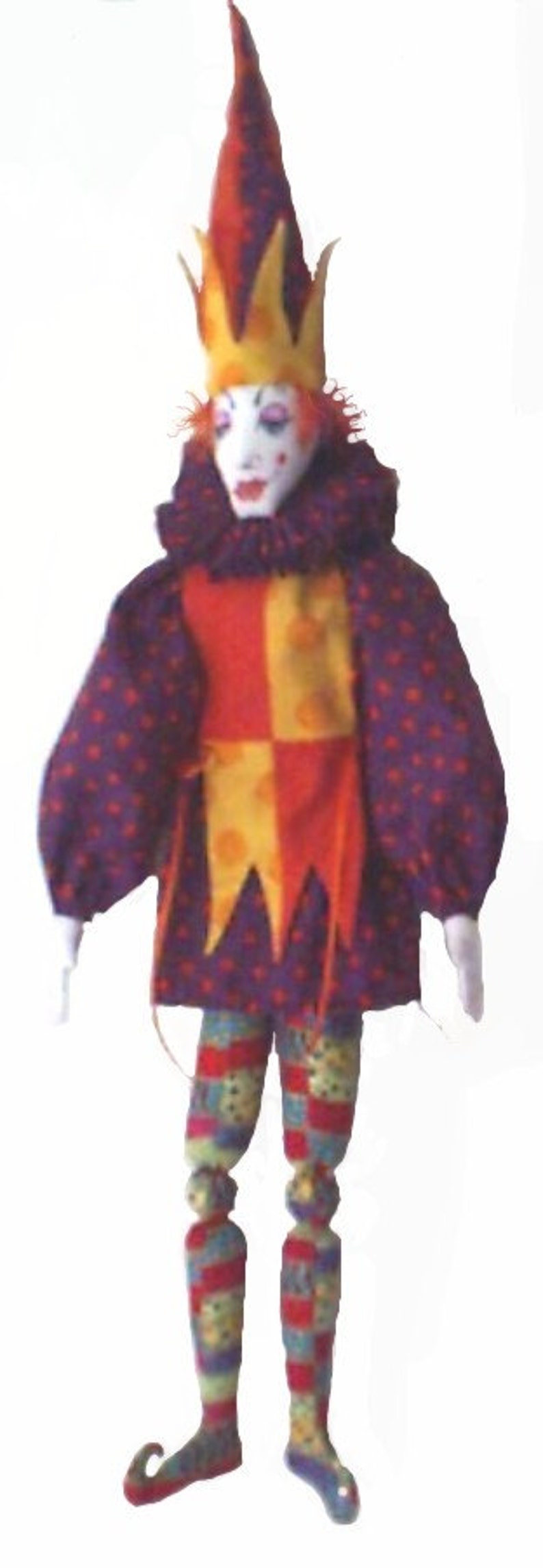 King's Court Jester Doll Sewing Pattern: Button Jointed Cloth Art Doll ...