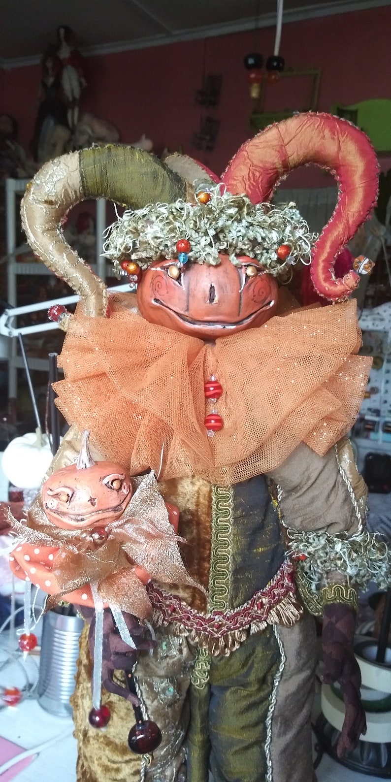 Halloween DIY Pumpkin Head Jester Online Class Workshop Jack | Etsy