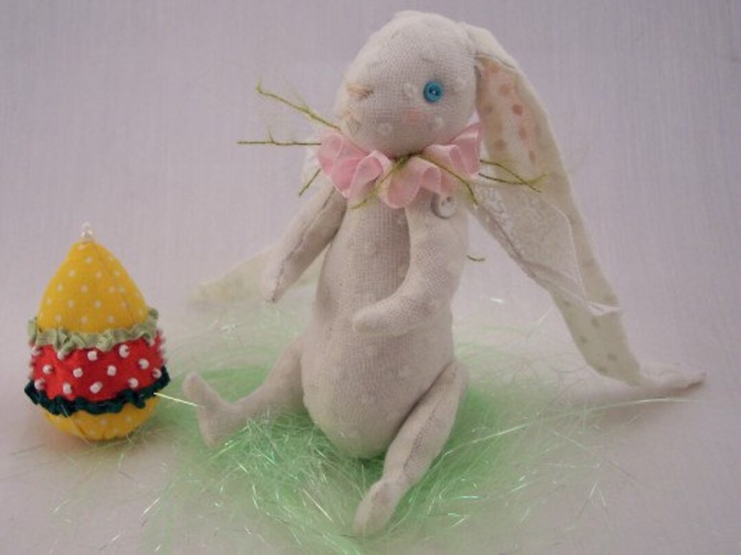 White Rabbit Cloth Doll Sewing Pattern: DIY Jointed Bunny (PDF Download ...