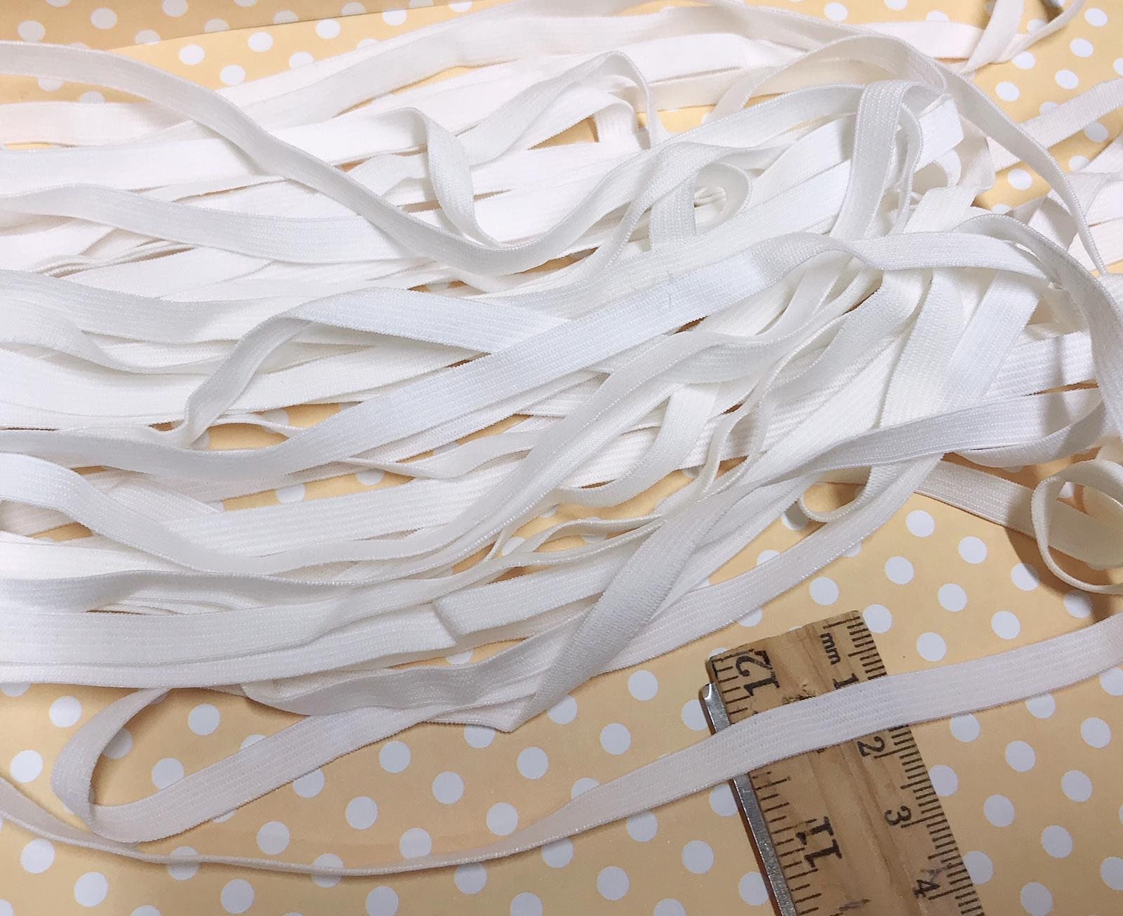 USA 10 Yards Soft Flat 1/4” Inch White Elastic Spandex Band Sewing Trim ...