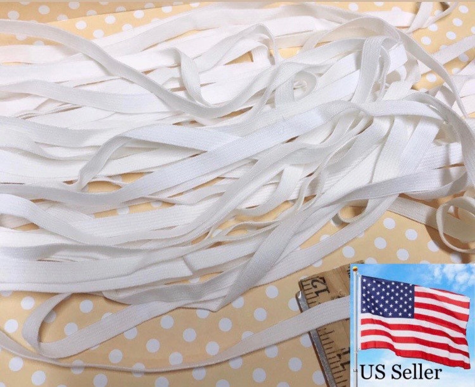 USA 10 Yards Soft Flat 1/4 Inch White Elastic Spandex Band - Etsy