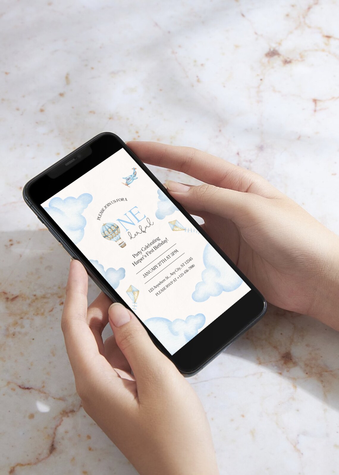 Sky Theme Birthday Invitation Customisable Invitation, Suitable for ...