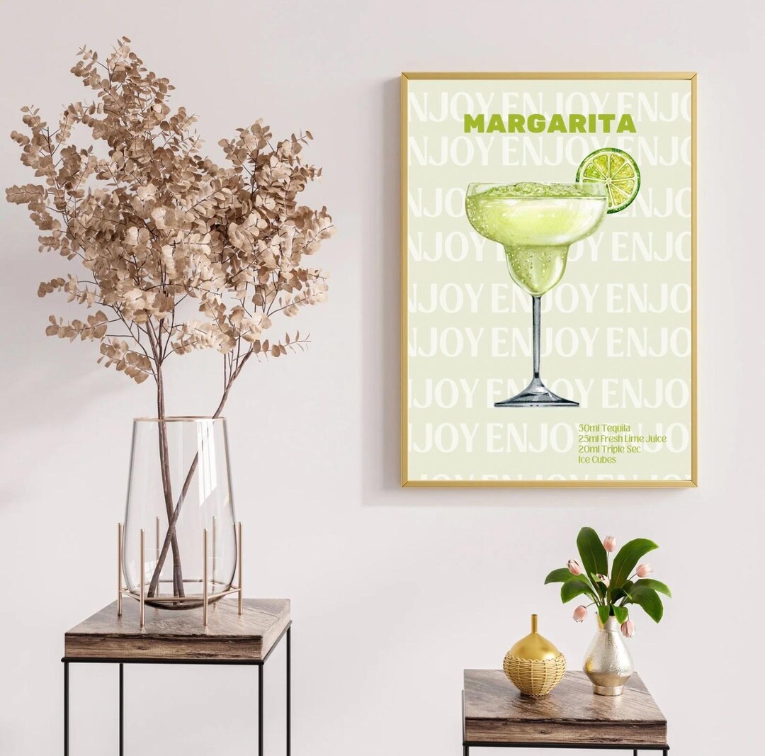 Margarita Printable Art – Cocktail Recipe Poster | Bar Cart & Kitchen ...