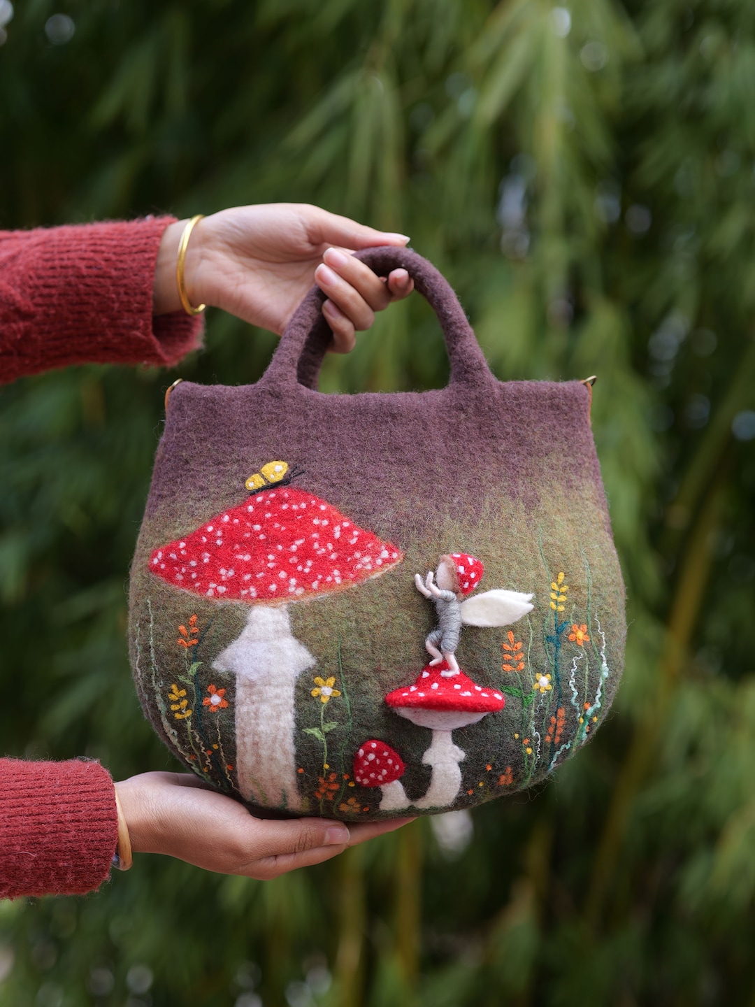 Enchanted Forest Felted Handbag, Women's Bag, Tote Bag, Shoulder Bag ...