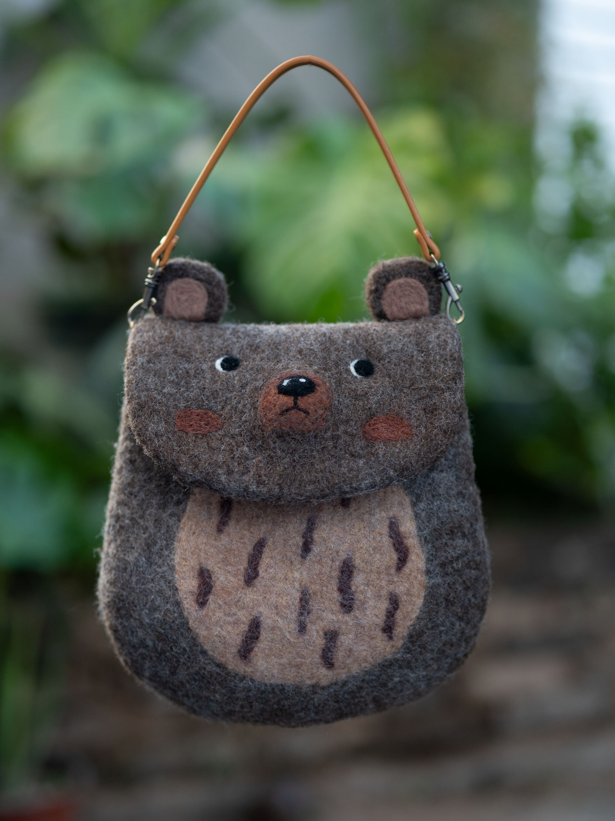 Bear Face Felt Handbag, Women's Bag, Tote Bag,shoulder Bag, Gift for ...