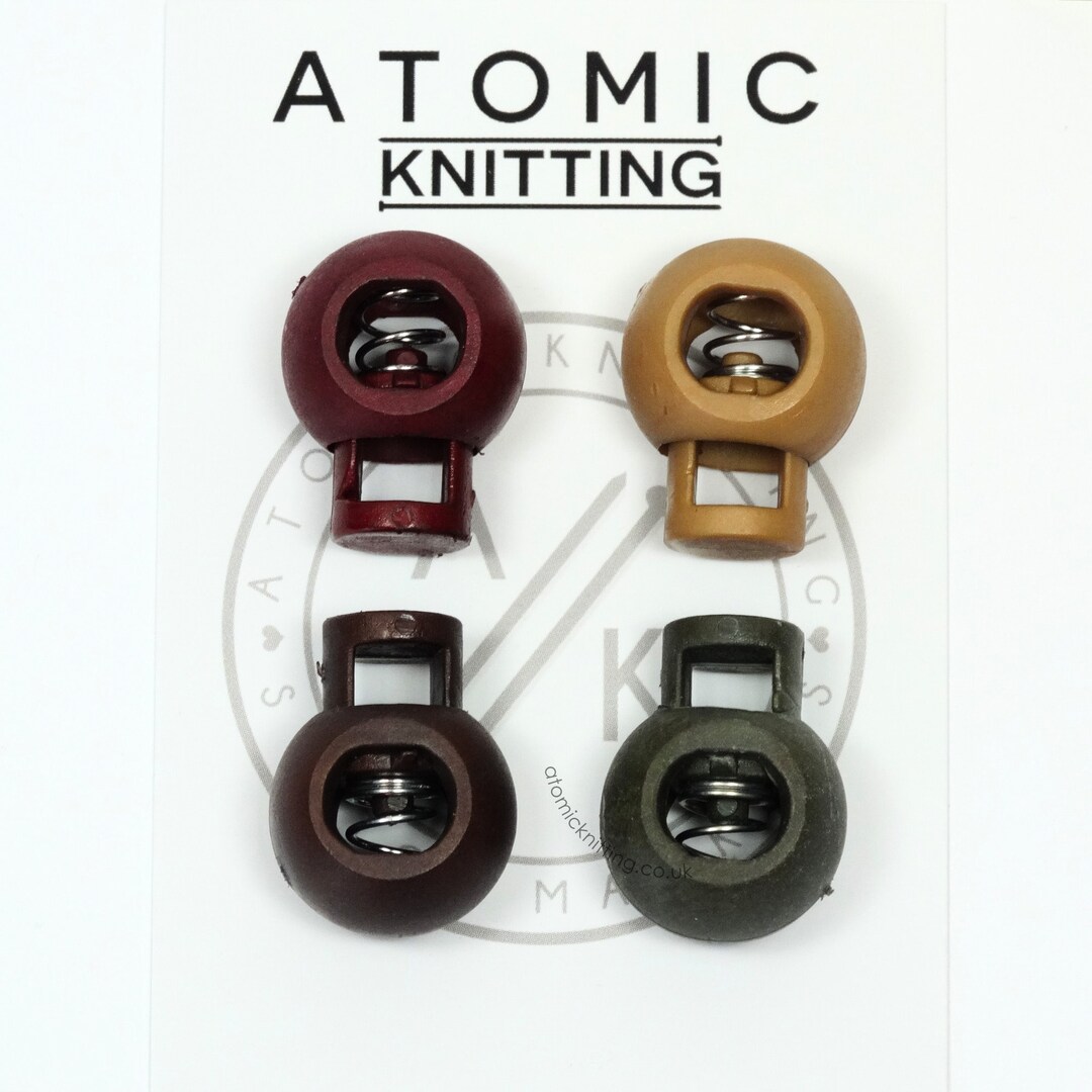 4 Stitch Stop Cord Locks for Circular Knitting Needles 5.5mm 'TRAIL MIX ...