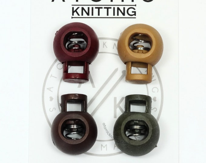 4 Stitch Stop Cord Locks for Circular Knitting Needles 5.5mm 'TRAIL MIX ...