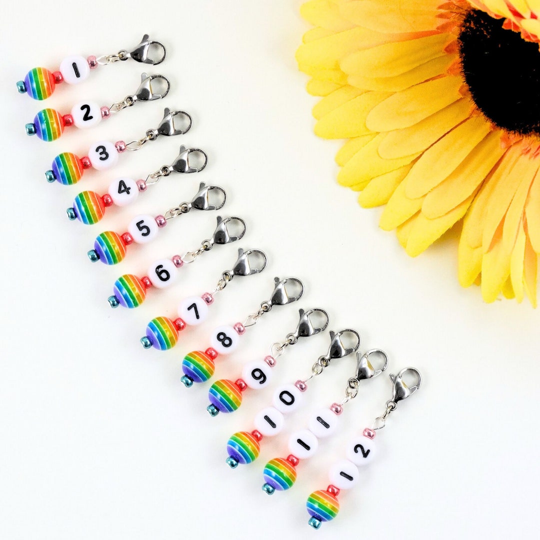 Rainbow Number Stitch Marker Set for Counting in Knitting Crochet Set ...