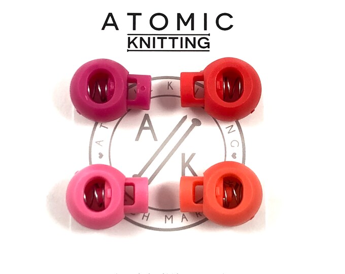 4 Stitch Stop Cord Locks for Circular Knitting Needles 5.5mm 'GERANIUM ...