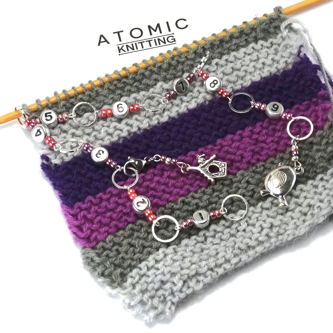 Hand-beaded Knitting Row Counter Chain: Birdhouse & Robin Charms - Etsy