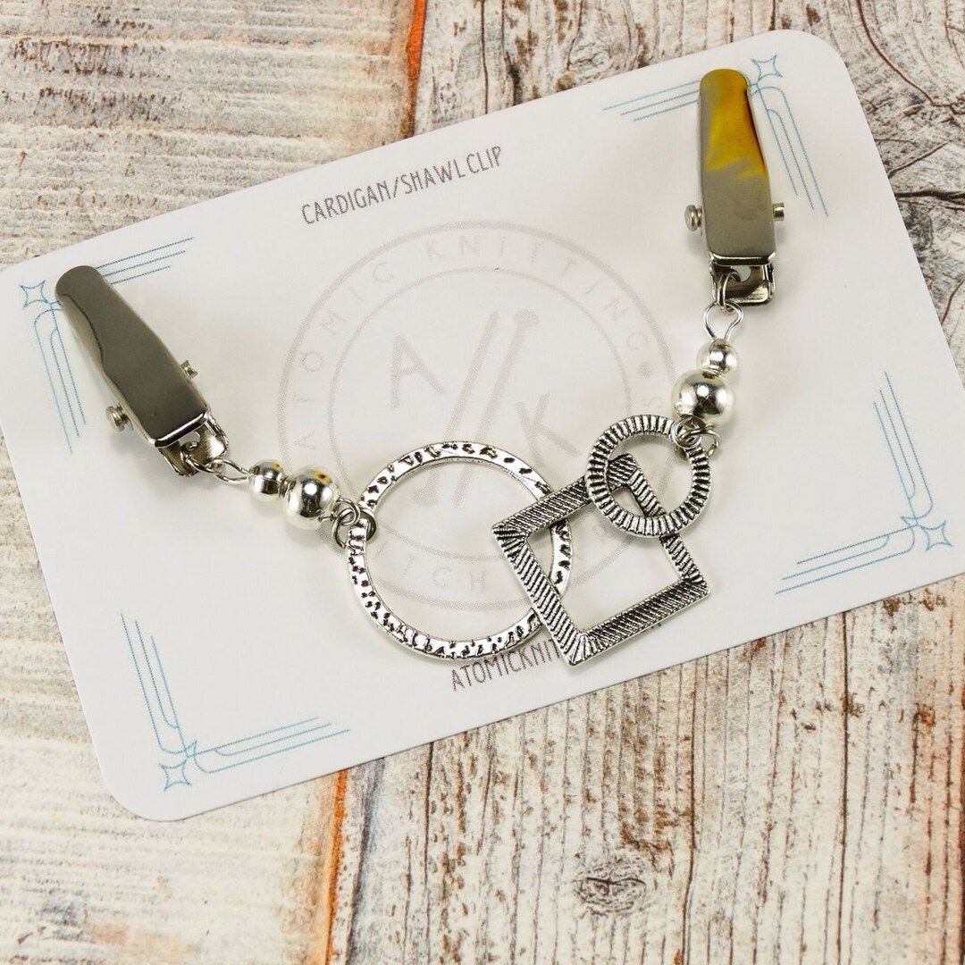 Geometric Cardigan Shawl Clip Fastener Square, Circle UK Made - Etsy