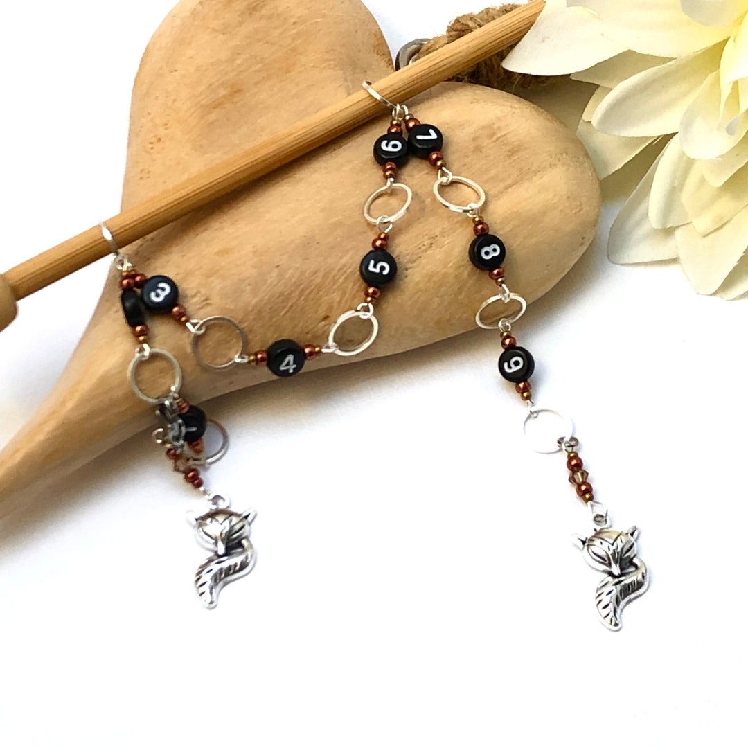 Silver Fox Row Counter Chain for Knitting | UK Made - Etsy