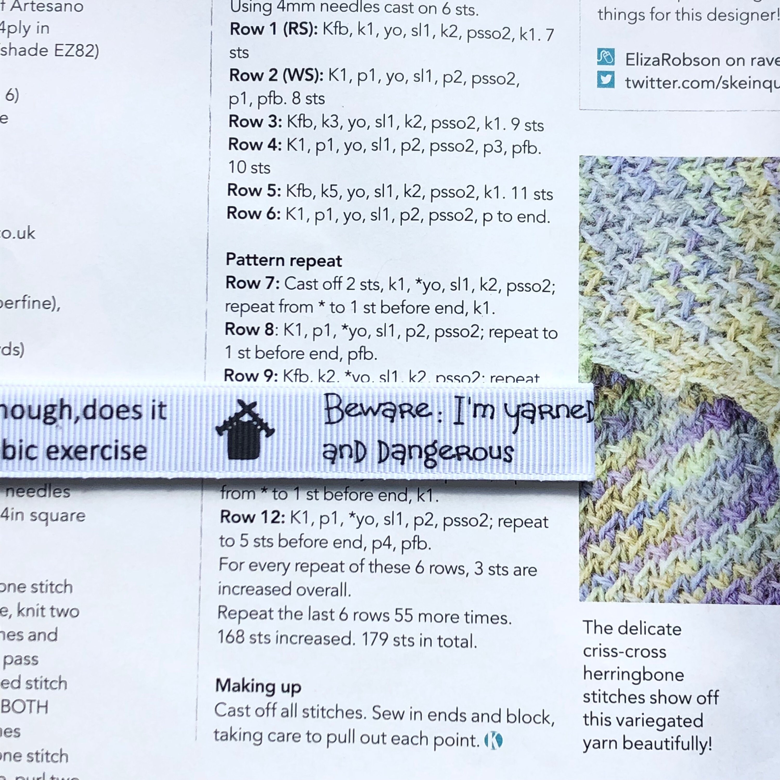 Magnetic Pattern Marker Tamer Guide White & Black Knitters Phrases 19 ...