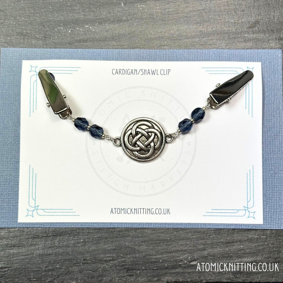 Montana Deep Blue Celtic Knot Sweater Clip, Cardigan Fastener | UK Made ...