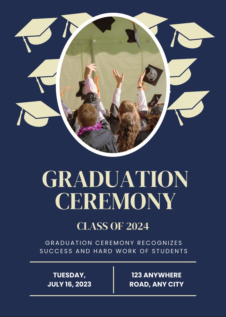 Personalized Graduation Invitation, Summer Theme, Digital Template PDF ...