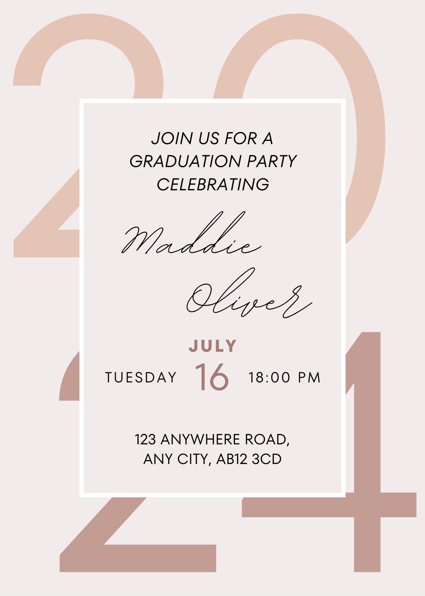 Personalized Graduation Invitation, Summer Theme, Digital Template PDF ...