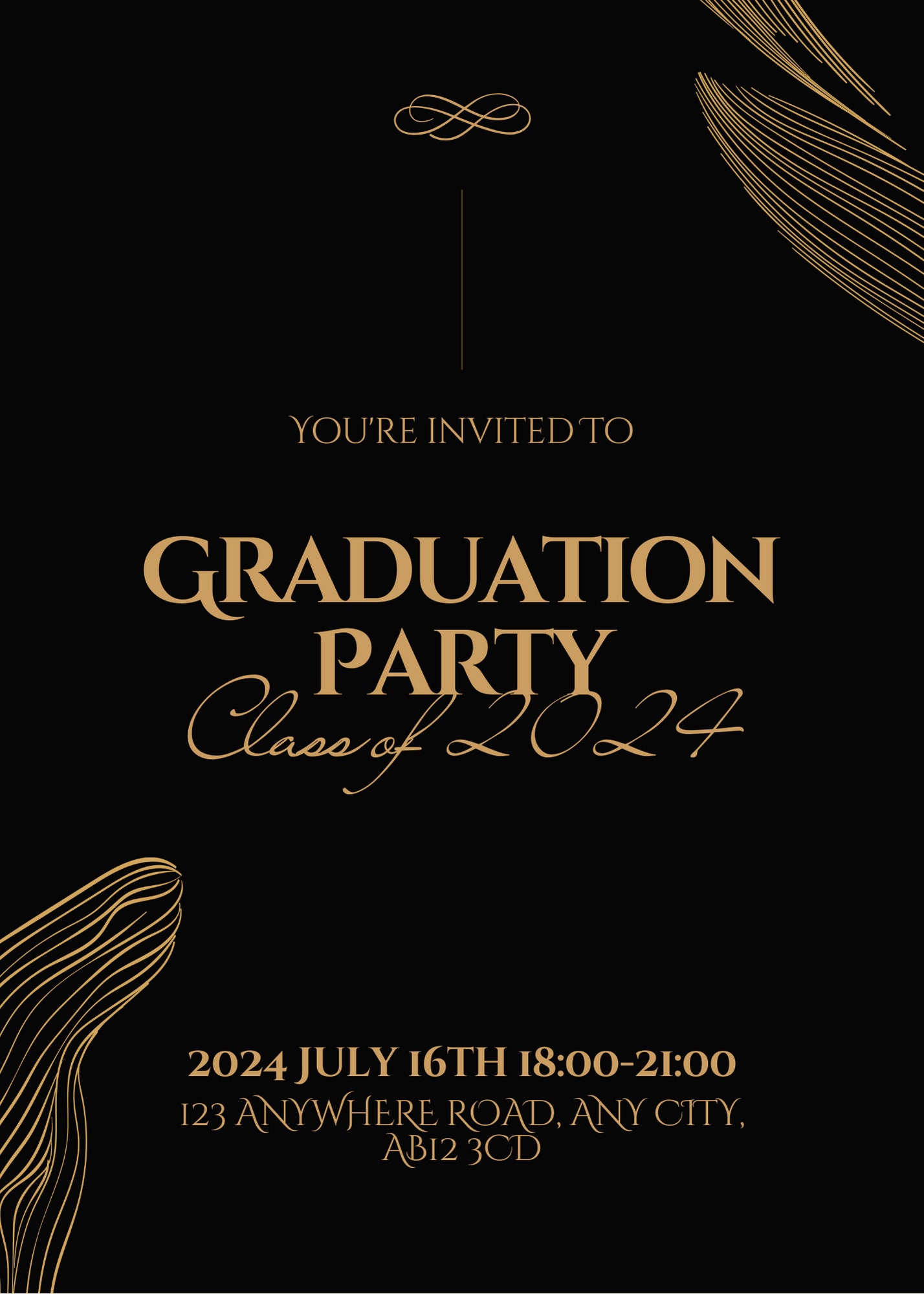 Personalized Graduation Invitation, Summer Theme, Digital Template PDF ...