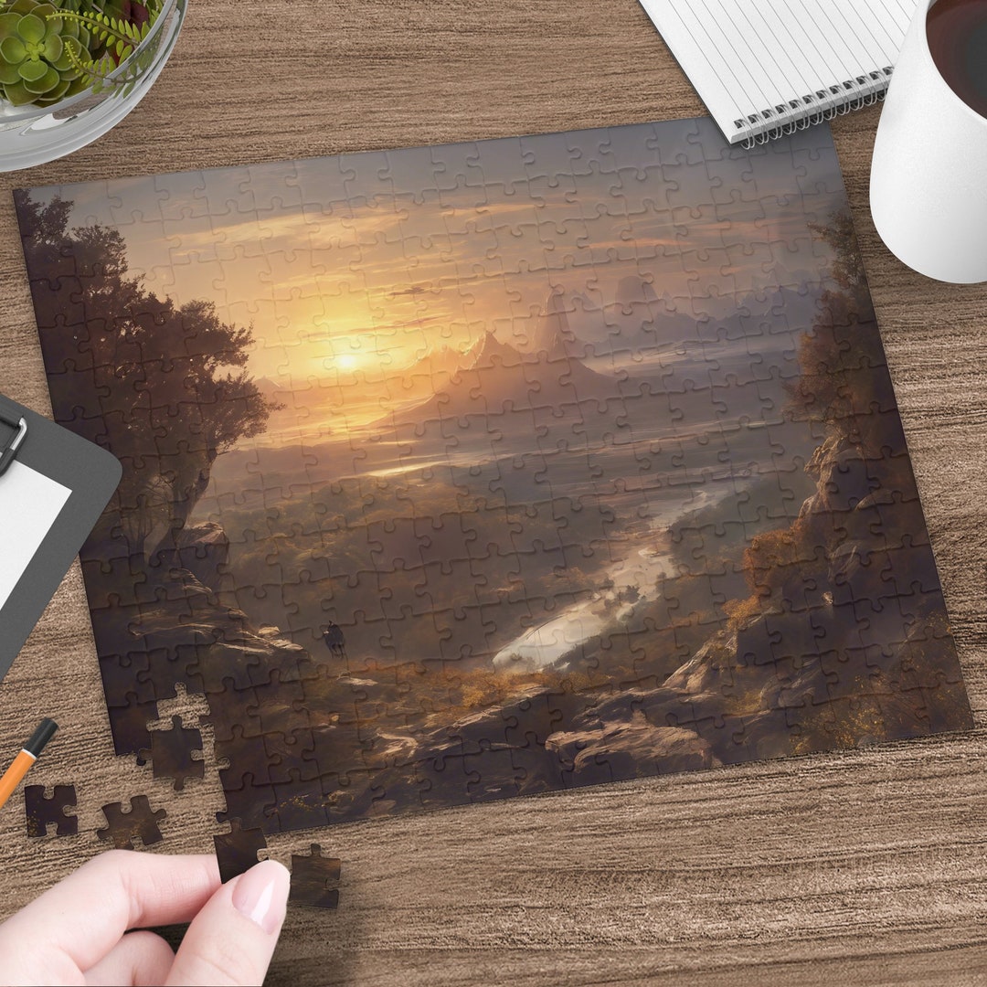 Sunset Scenery Puzzle, Mountain Landscape Jigsaw, Perfect Gift for ...