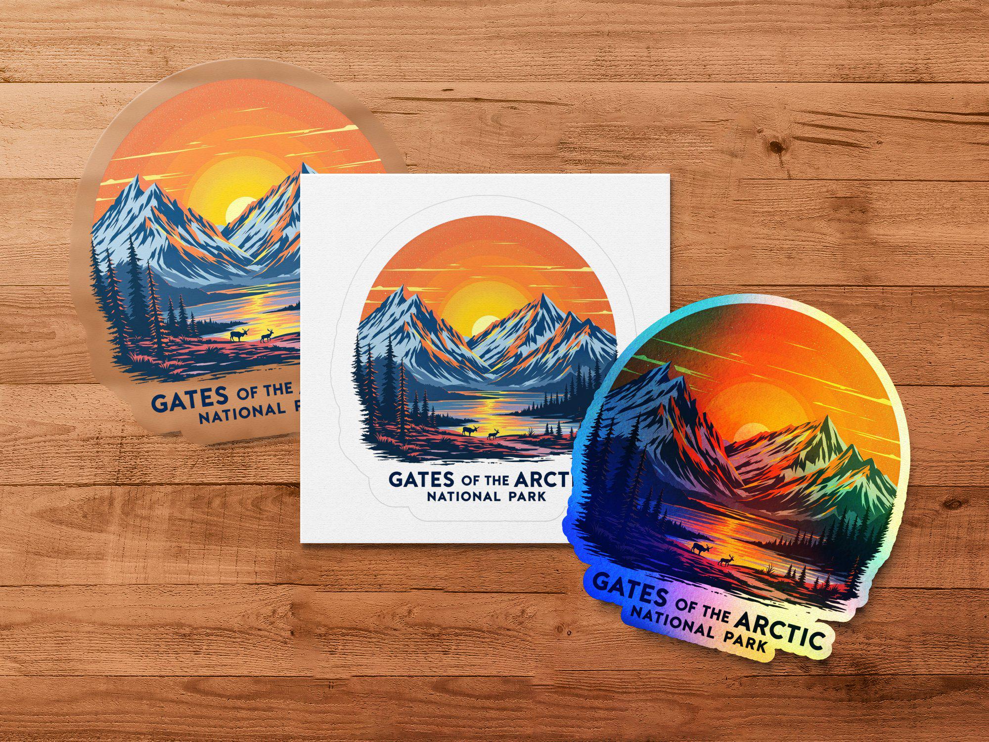 Gates of the Arctic National Park Sticker, Mountain Landscape Decal ...
