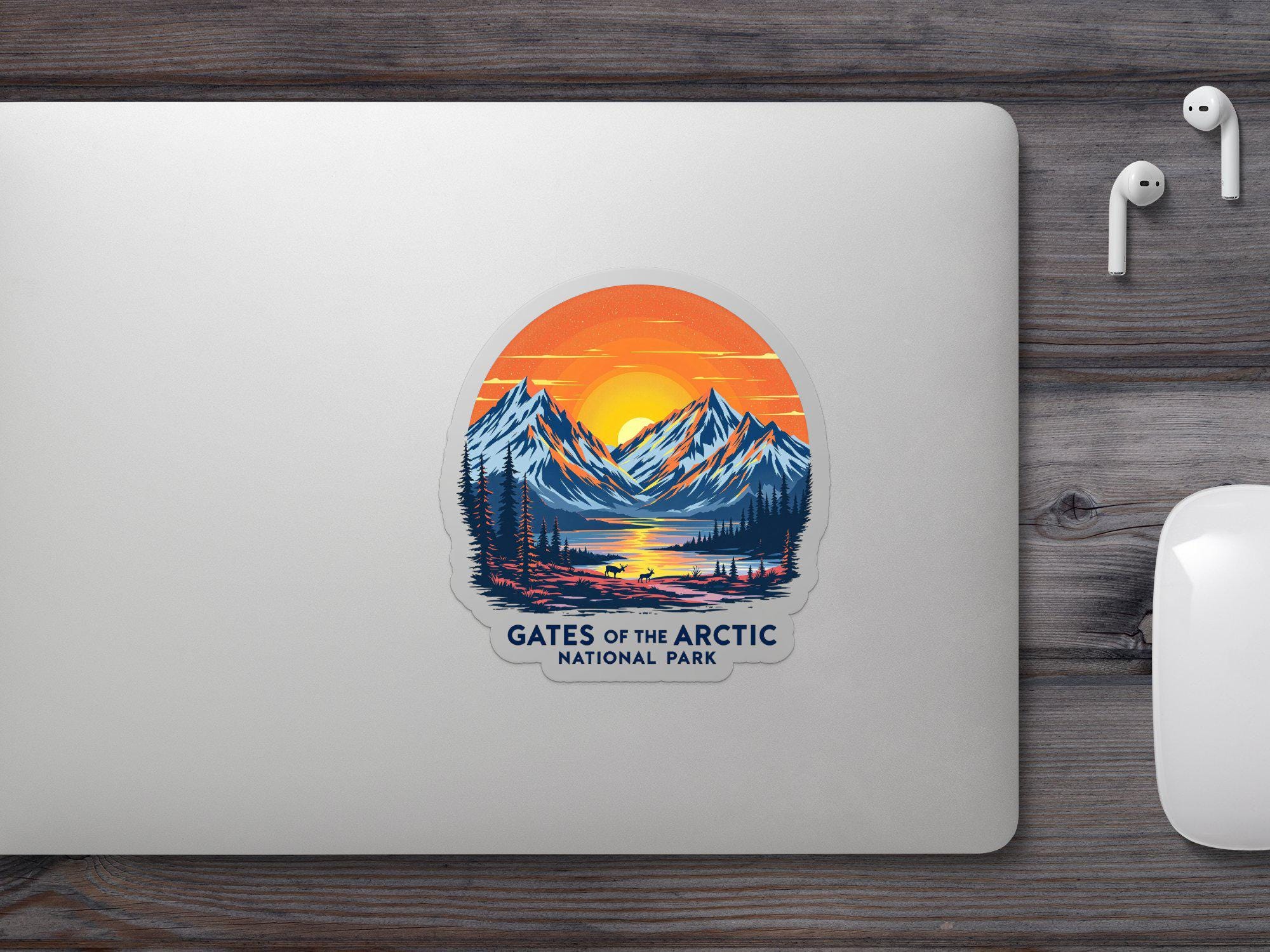 Gates of the Arctic National Park Sticker, Mountain Landscape Decal ...