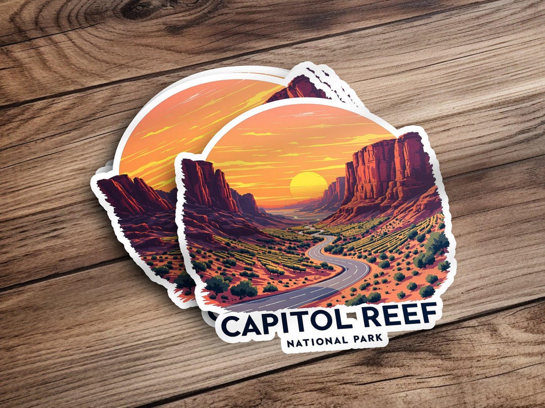 Scenic Capitol Reef National Park Sticker, Retro National Park ...