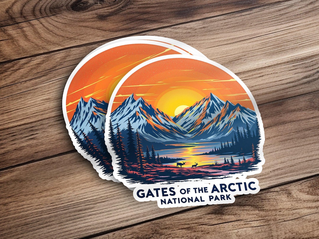 Gates of the Arctic National Park Sticker, Mountain Landscape Decal ...