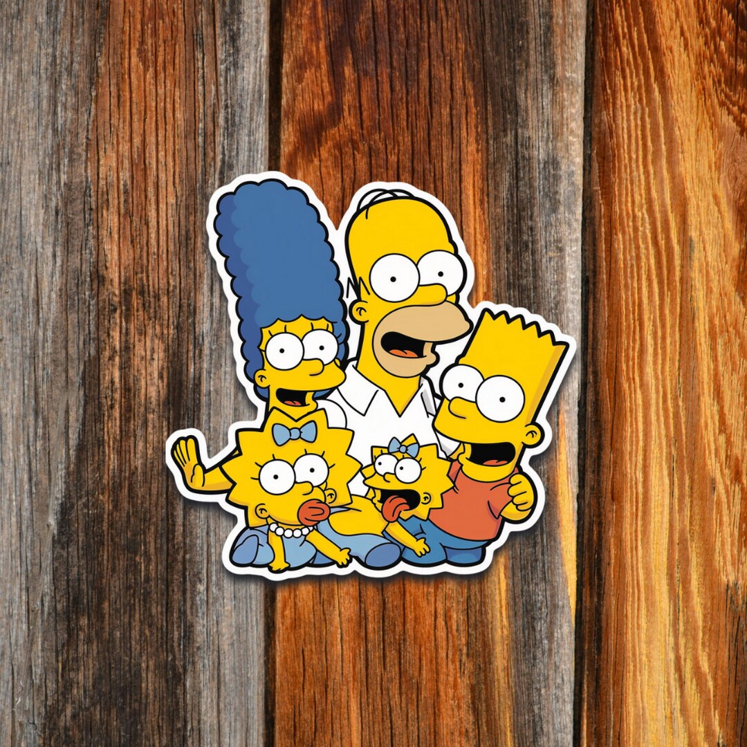 The Simpsons - Homer and Family Vinyl Sticker- Laptop, Water Bottle ...