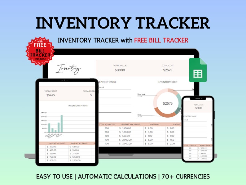 Inventory Tracker Spreadsheet Template Google Sheets Inventory ...