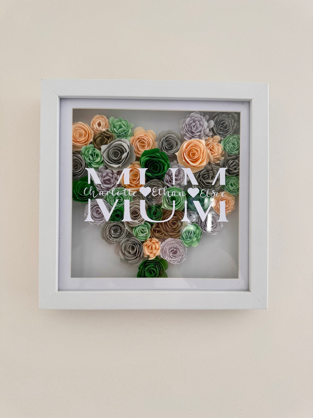 3D Floral Box Frame. Personalised Flower Shadow Box - Etsy UK