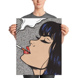 Smoking Comic Girl Poster - Etsy