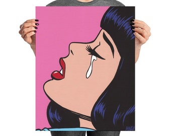 Lilac Bangs Crying Comic Girl Poster | Etsy