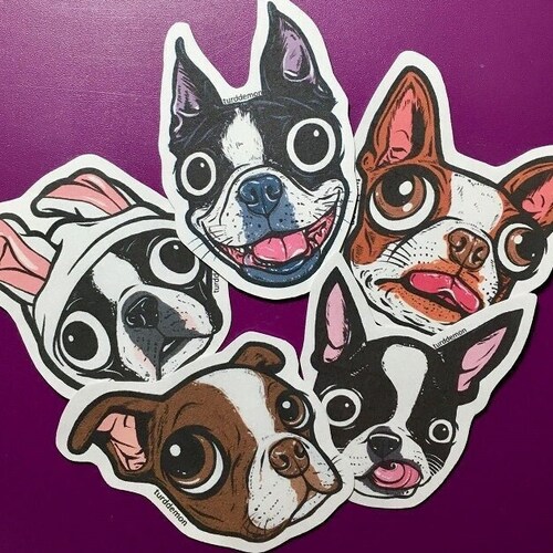 Boston Terrier Sticker Pack | Etsy