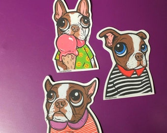 Boston Terrier Sticker Pack | Etsy