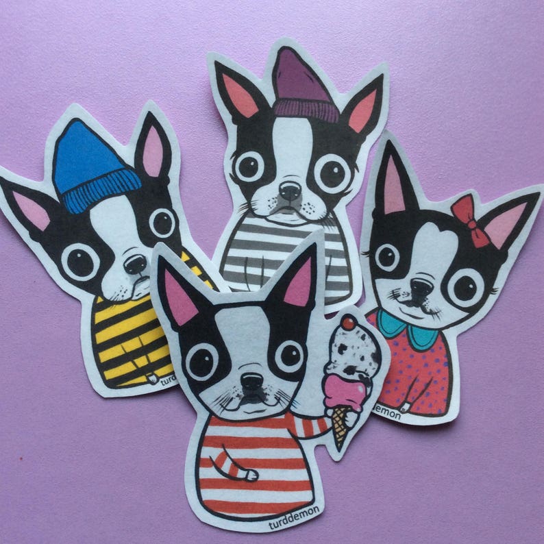 Boston Terrier Sticker Pack | Etsy