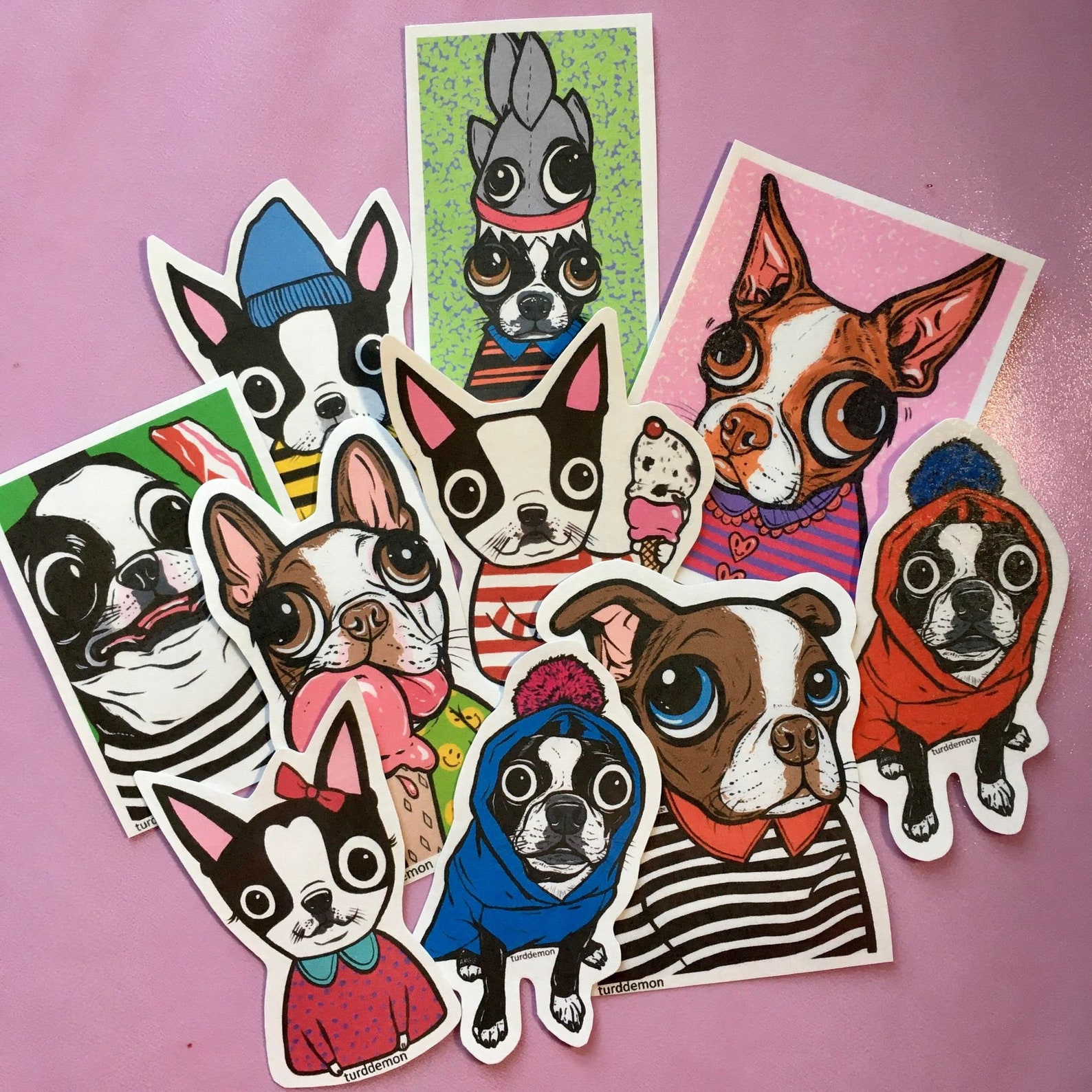 Boston Terrier Sticker Pack - Etsy