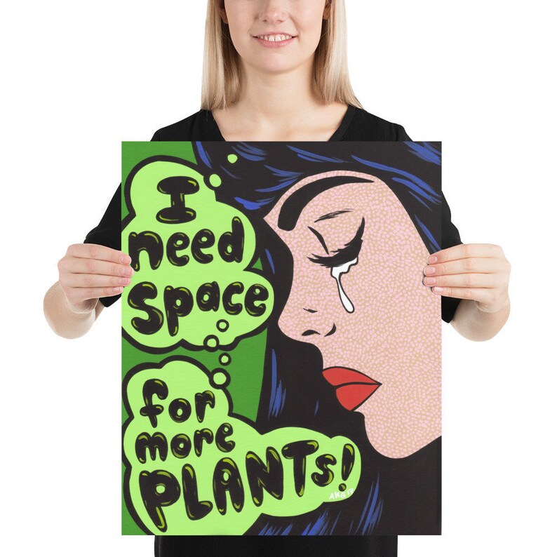 More Plants! Crying Comic Girl Poster Print - Etsy