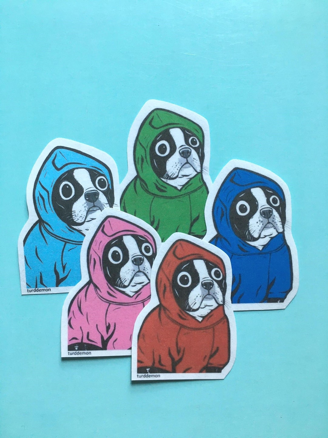 Boston Terrier Hoodie Sticker Pack - Etsy