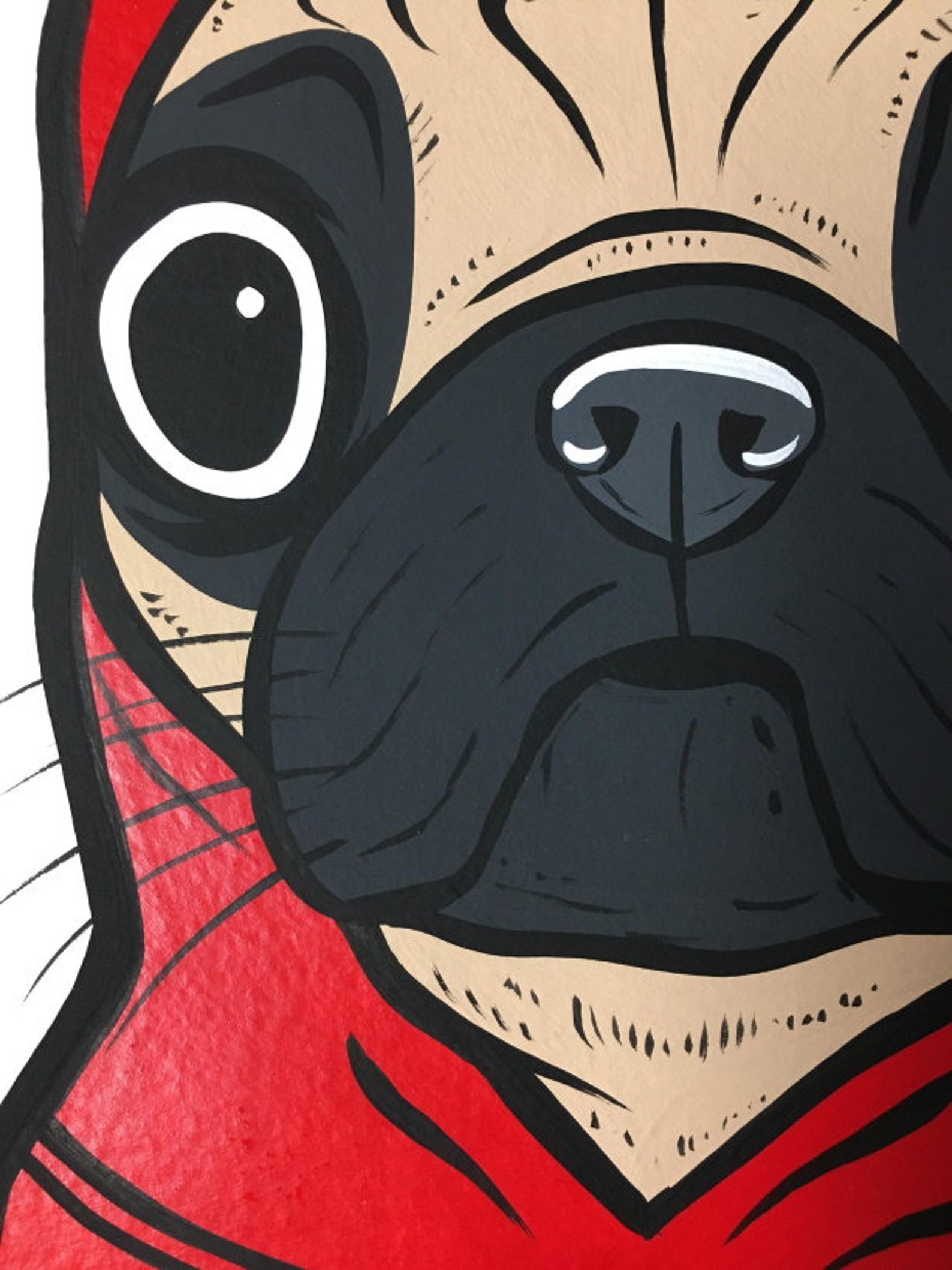 Red Pug Hoodie Original Painting - Etsy