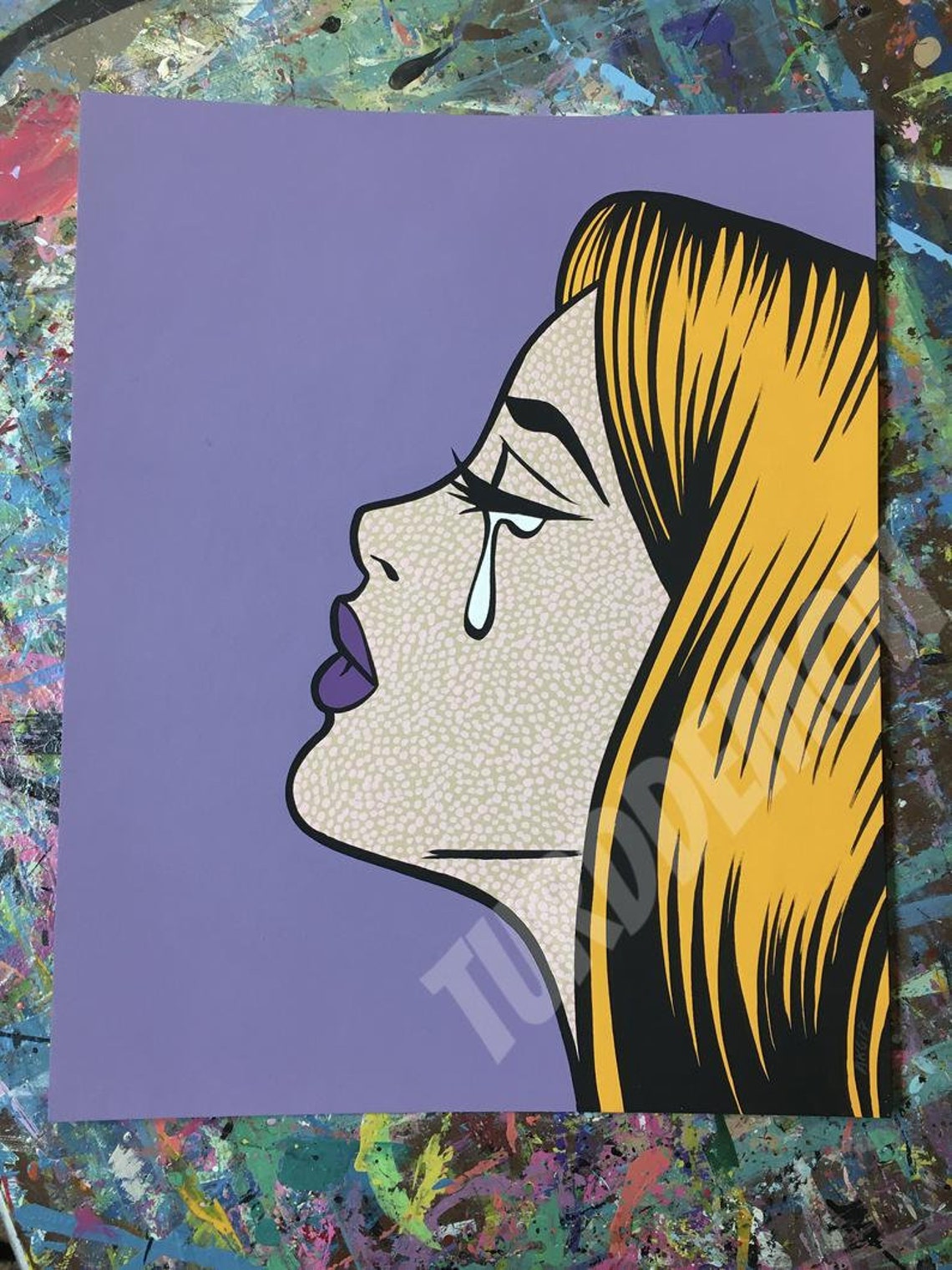 Ginger Crying Comic Girl Original Painting - Etsy