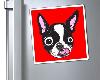 Boston Terrier Flying Ace Dog Art Magnet, Boston Terrier Gift, Peanuts ...