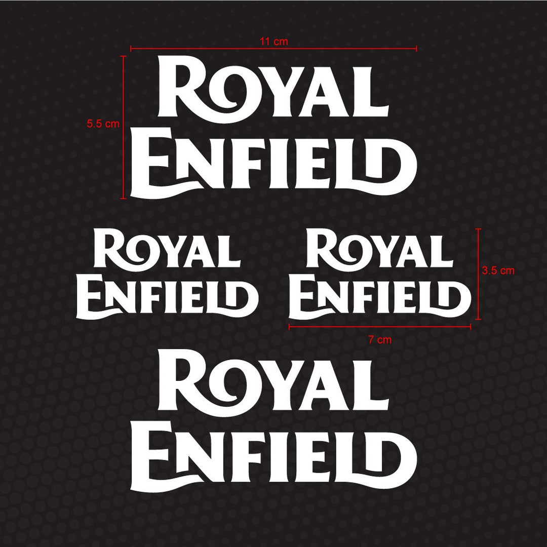 Kit of No. 4 Pre-spaced Royal Enfield Decal Stickers for Motorcycles ...
