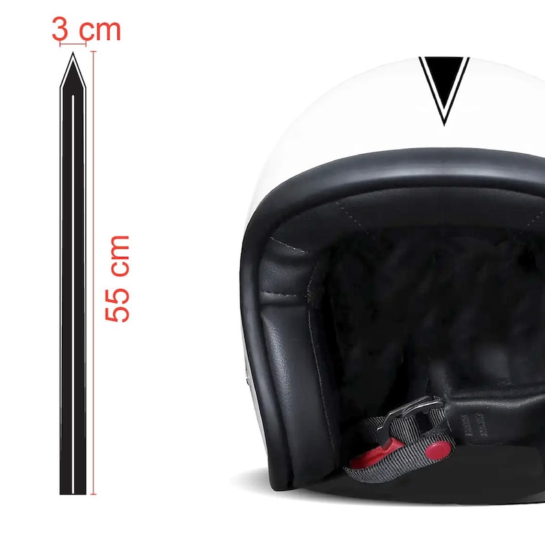 Adhesive Strip With Arrow, Universal Decal for Helmet Helmet 55 Cm Long ...