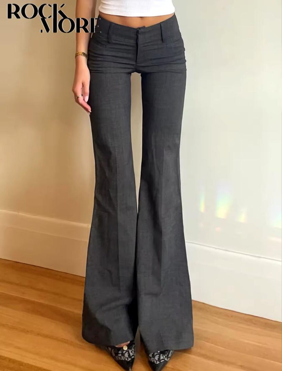 Vintage Low-rise Flare Pants Casual Straight-leg Trousers for Women - Etsy
