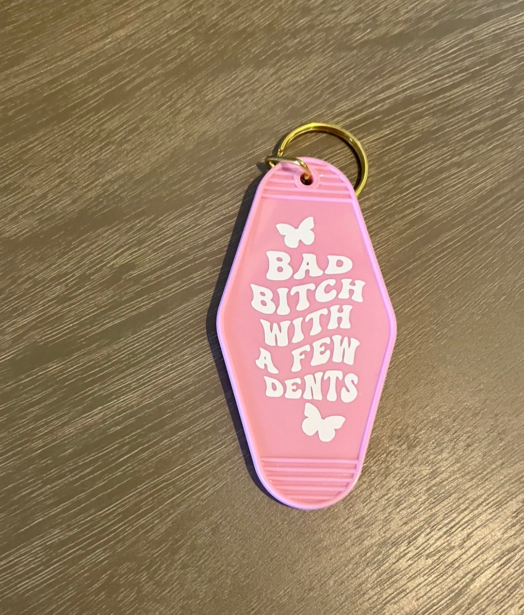 Retro Motel Keychain Bad Bitch With A Few Dents Motel Keychain Gift - Etsy